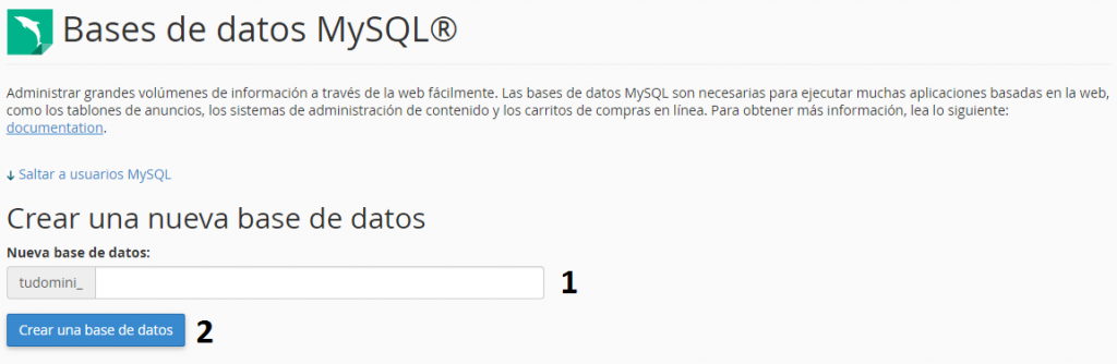 Creación de Bases de Datos MySQL – Ayuda Powerhost