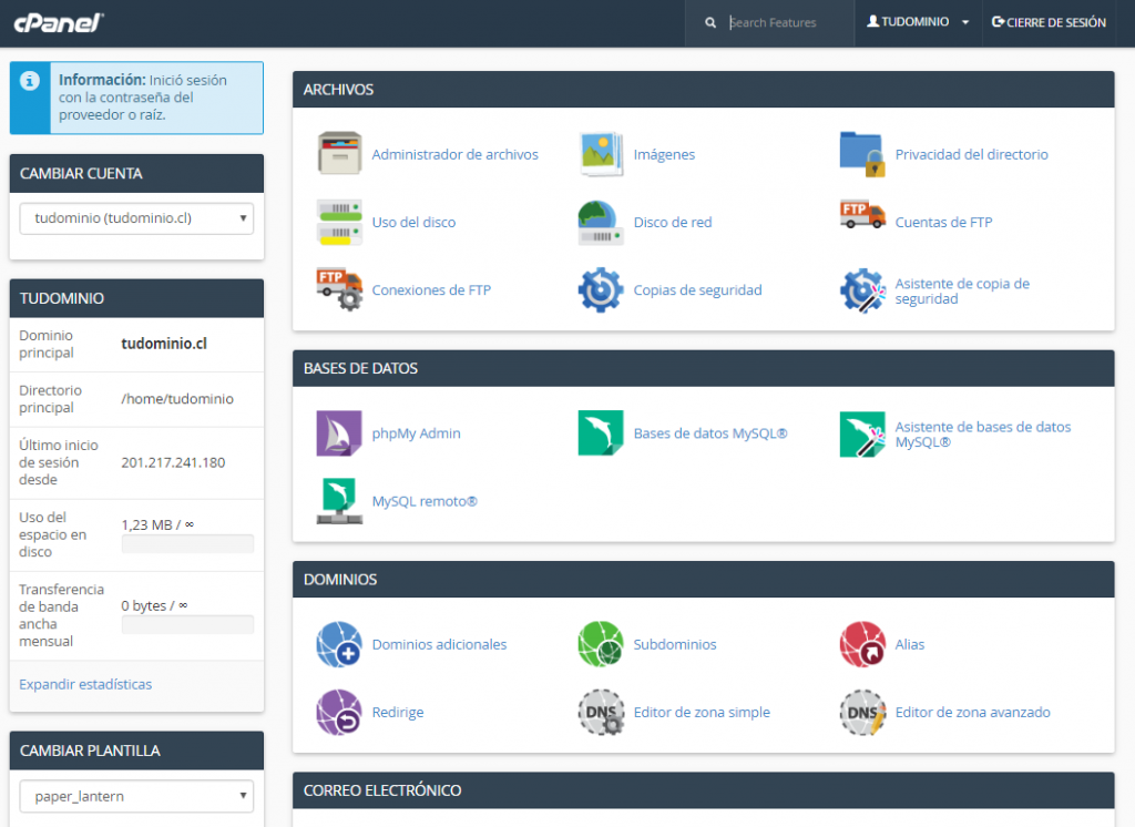 Acceder a la administración de cPanel – Ayuda Powerhost