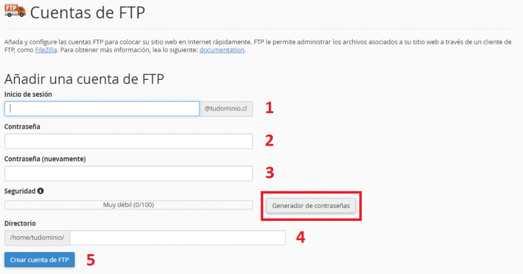 Crear cuentas FTP – Ayuda Powerhost