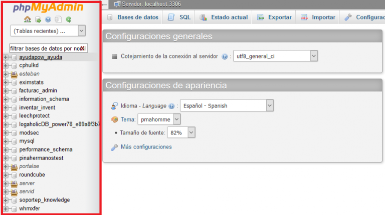 Exportar bases de datos desde phpMyadmin. – Ayuda Powerhost