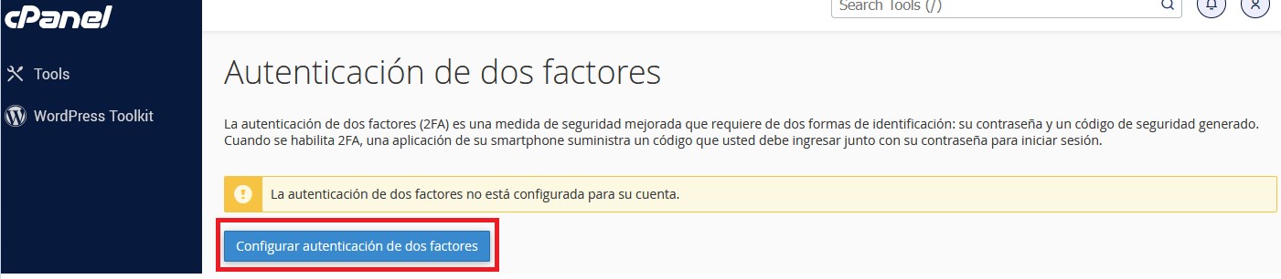 Activar autenticación de dos factores en cuenta Cpanel – Ayuda Powerhost