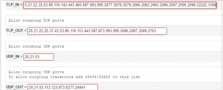 configuración puertos TCP/UDP en ConfigServer Security & Firewall (CSF ...